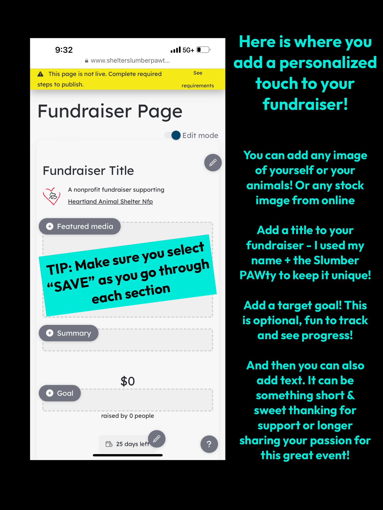 Setting up your fundraiser 1 - Heartland Animal Shelter
